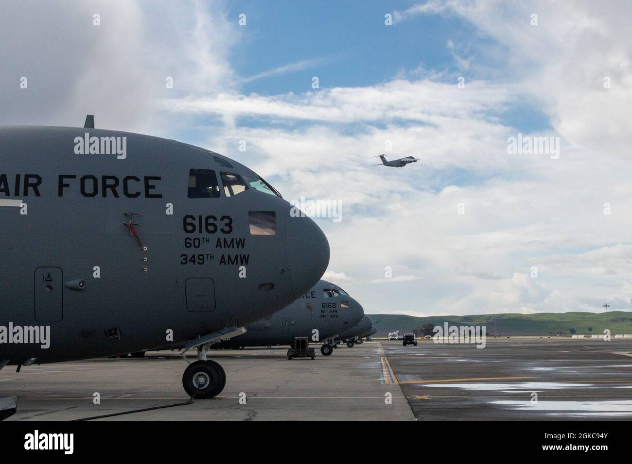 A C-5M Super Galaxy takes off at Travis Air Force Base, California ...