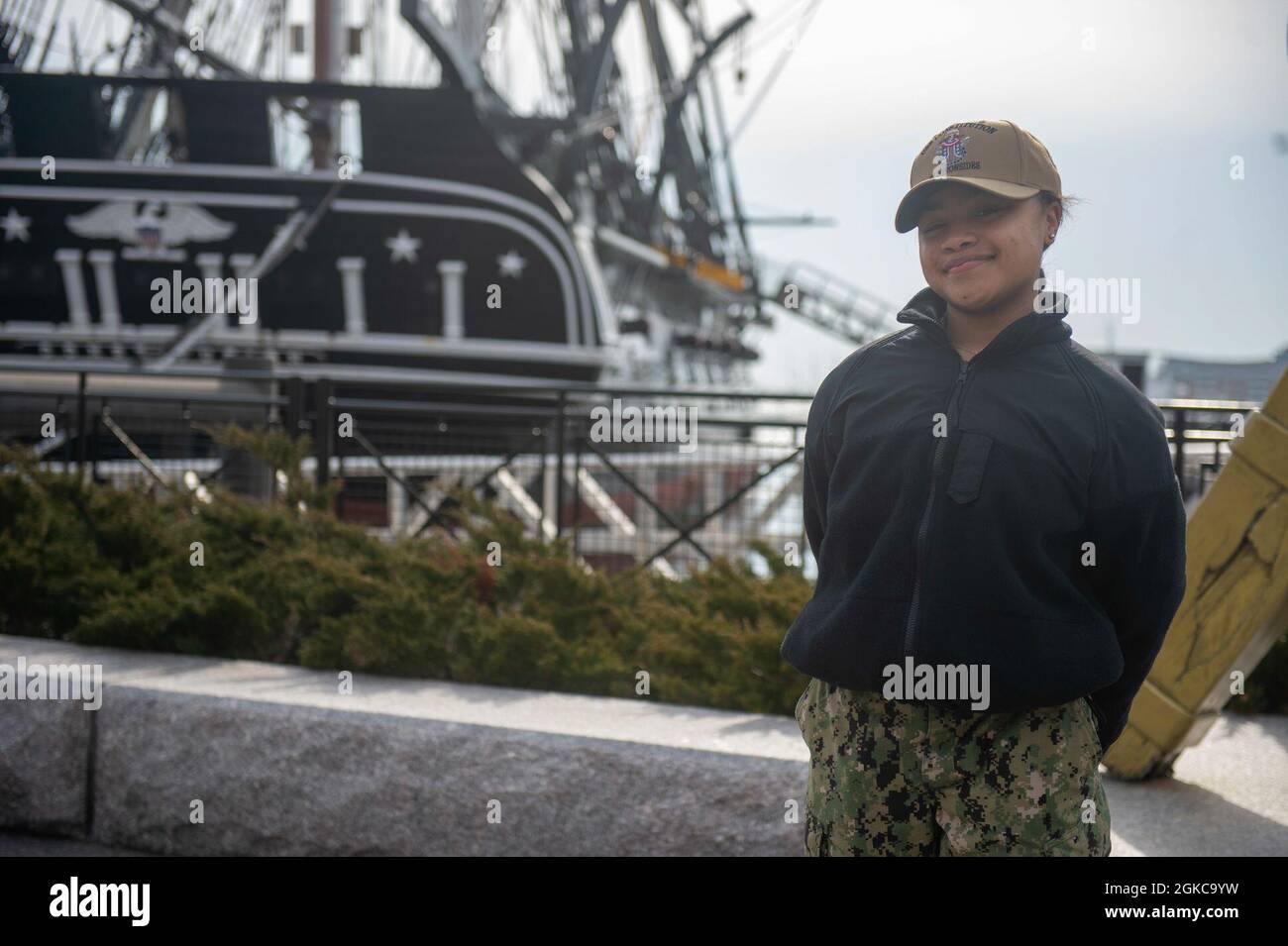 BOSTON (March 11, 2021) Seaman Jordan Sharp poses for a photo in front ...