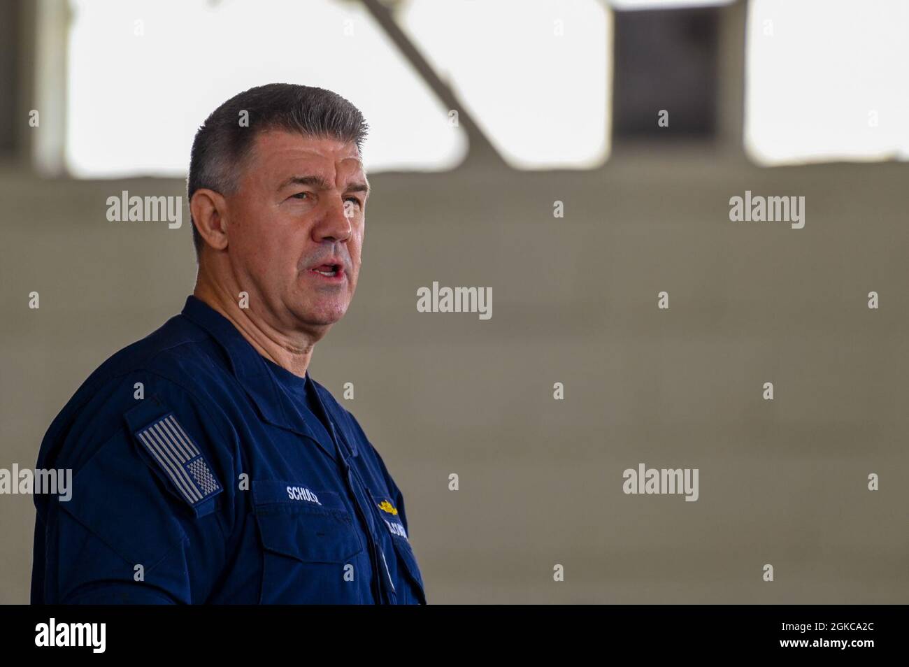 Adm. Karl Schultz, the commandant of the Coast Guard, speaks during the ...