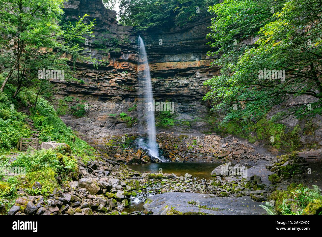 Hardraw Force, England`s largest single drop waterfall, a reputed 100 ...