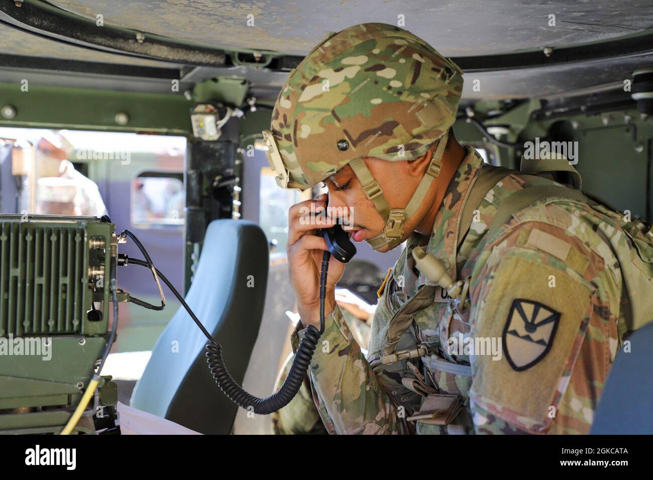 Pfc. Eddison Lewis is seen here on a Single Channel Ground and Airborne ...