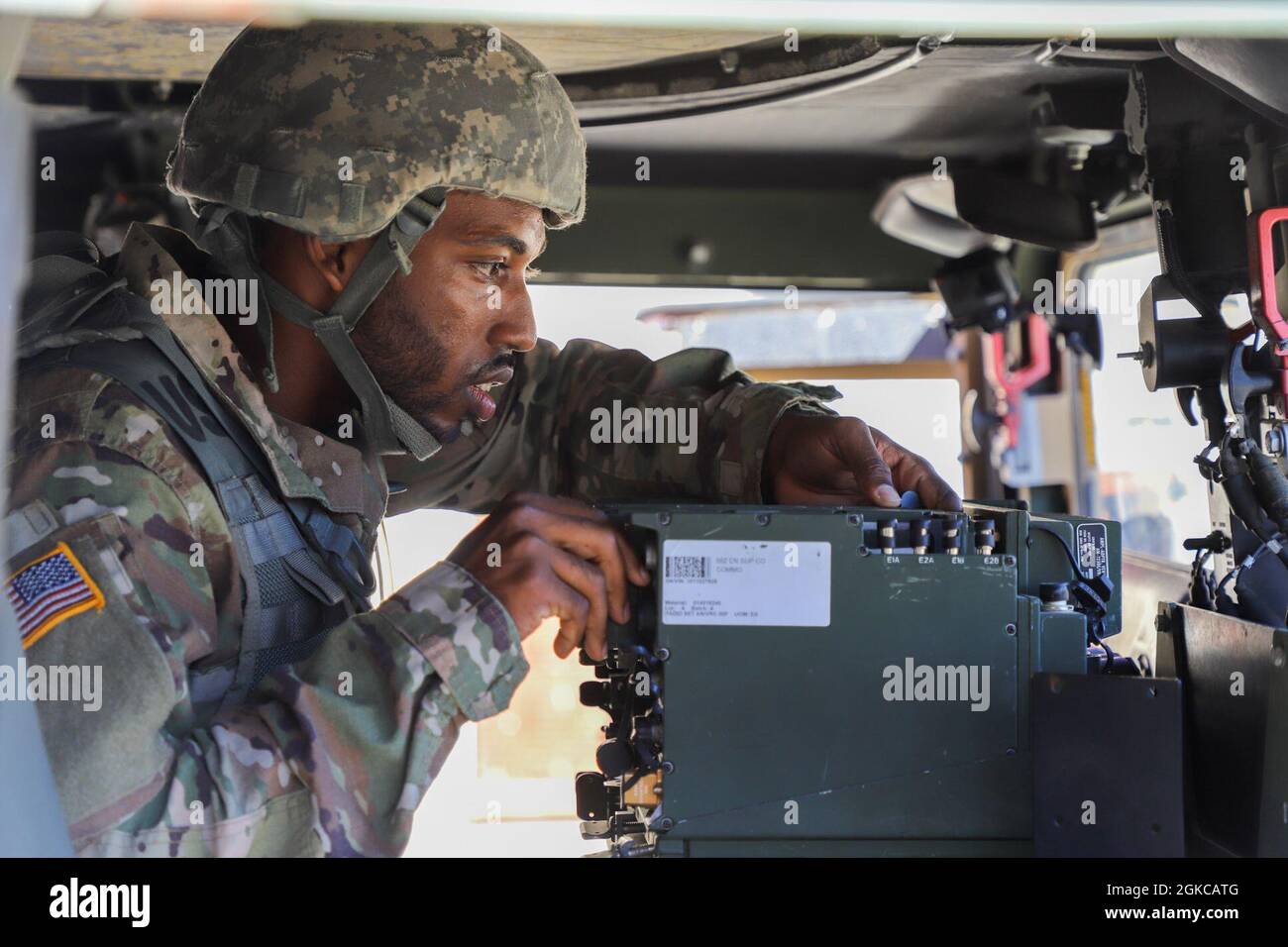 Spc. Nick Felicien assembling the Single Channel Ground and Airborne ...