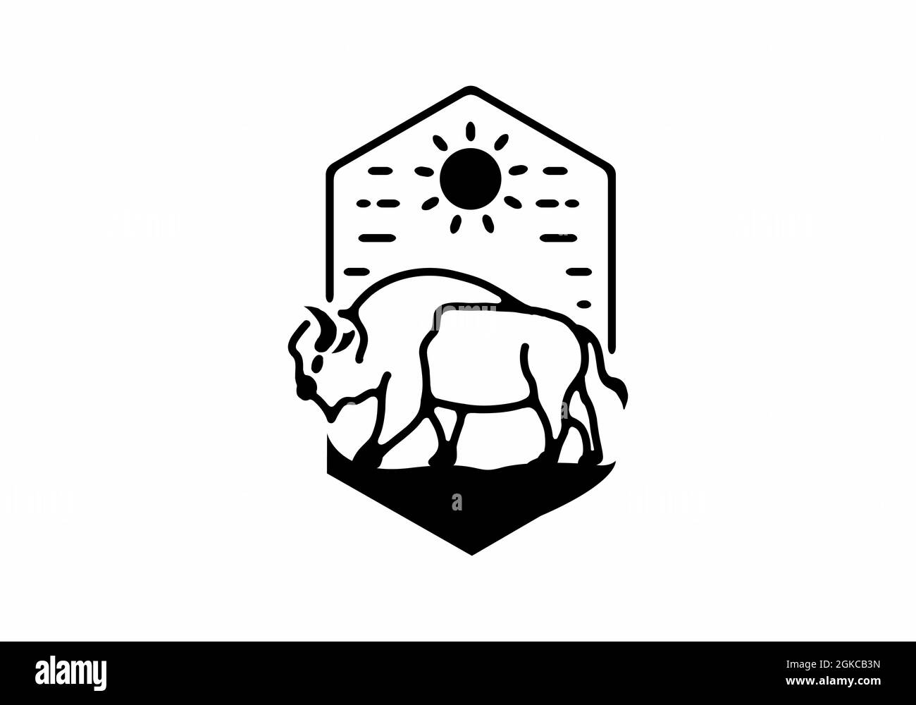 Line art illustration of bison design Stock Vector Image & Art - Alamy