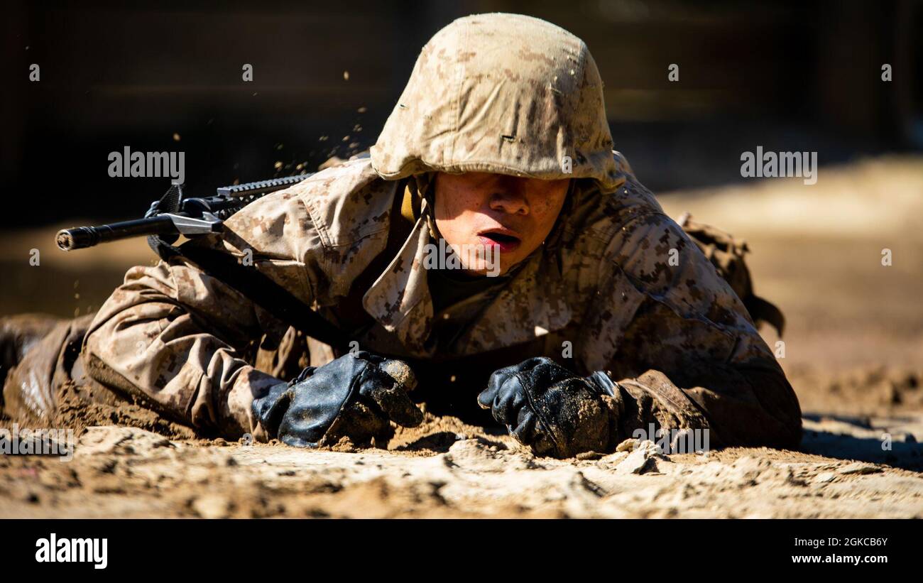 A recruit assigned to Papa Company, 4th Recruit Training Battalion, low ...