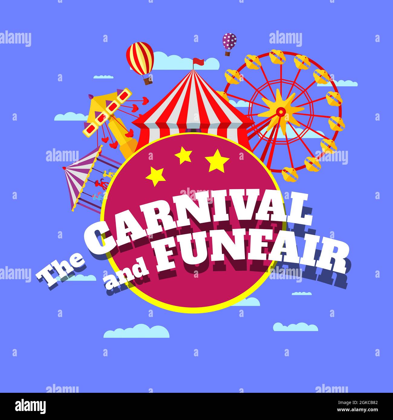 Funfair attractions attractions entertainment Stock Vector Images - Alamy