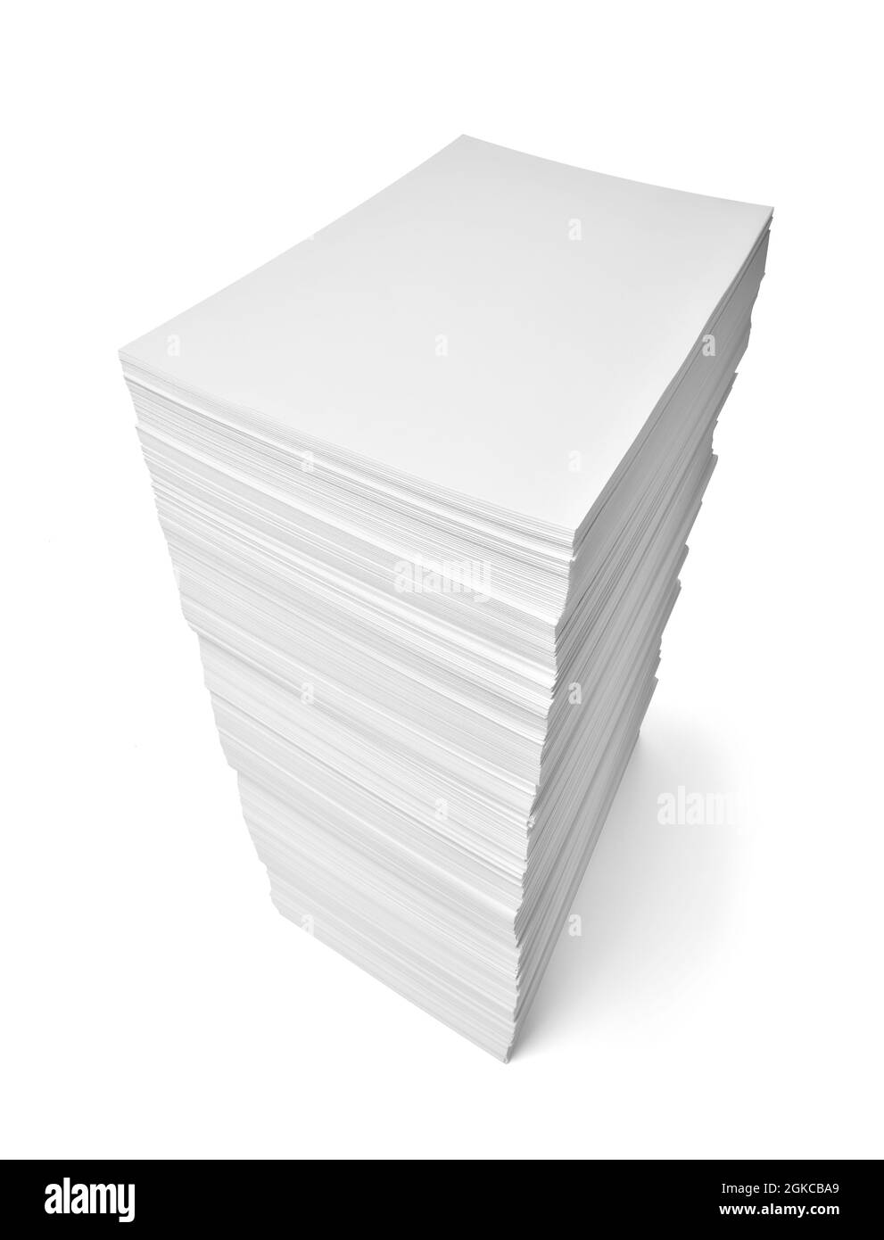 close up of a stack of paper on white background Stock Photo - Alamy