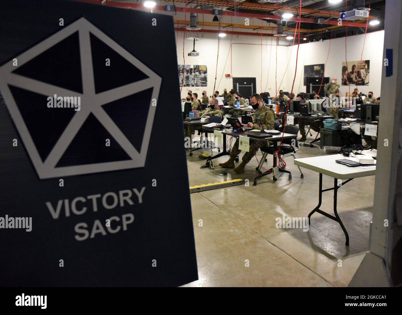 Members of V Corps conduct operations in the Victory Support Area ...