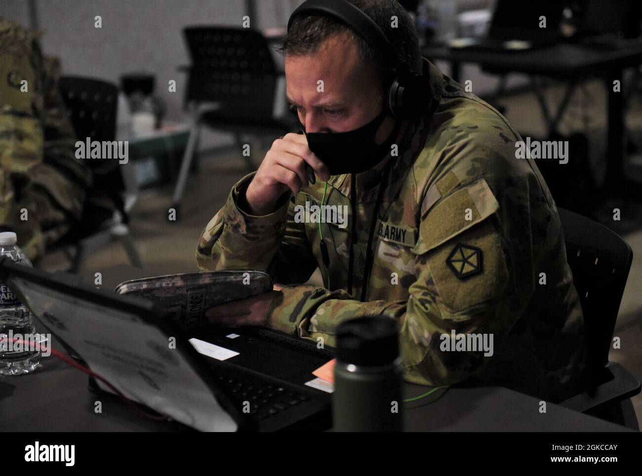 Sgt. Maj. Matt LaLonde, V Corps Protection sergeant major, coordinates ...