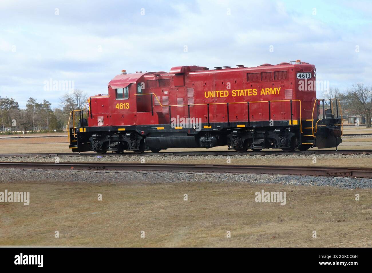 A U.S. Army locomotive used as part of rail operations is shown March ...