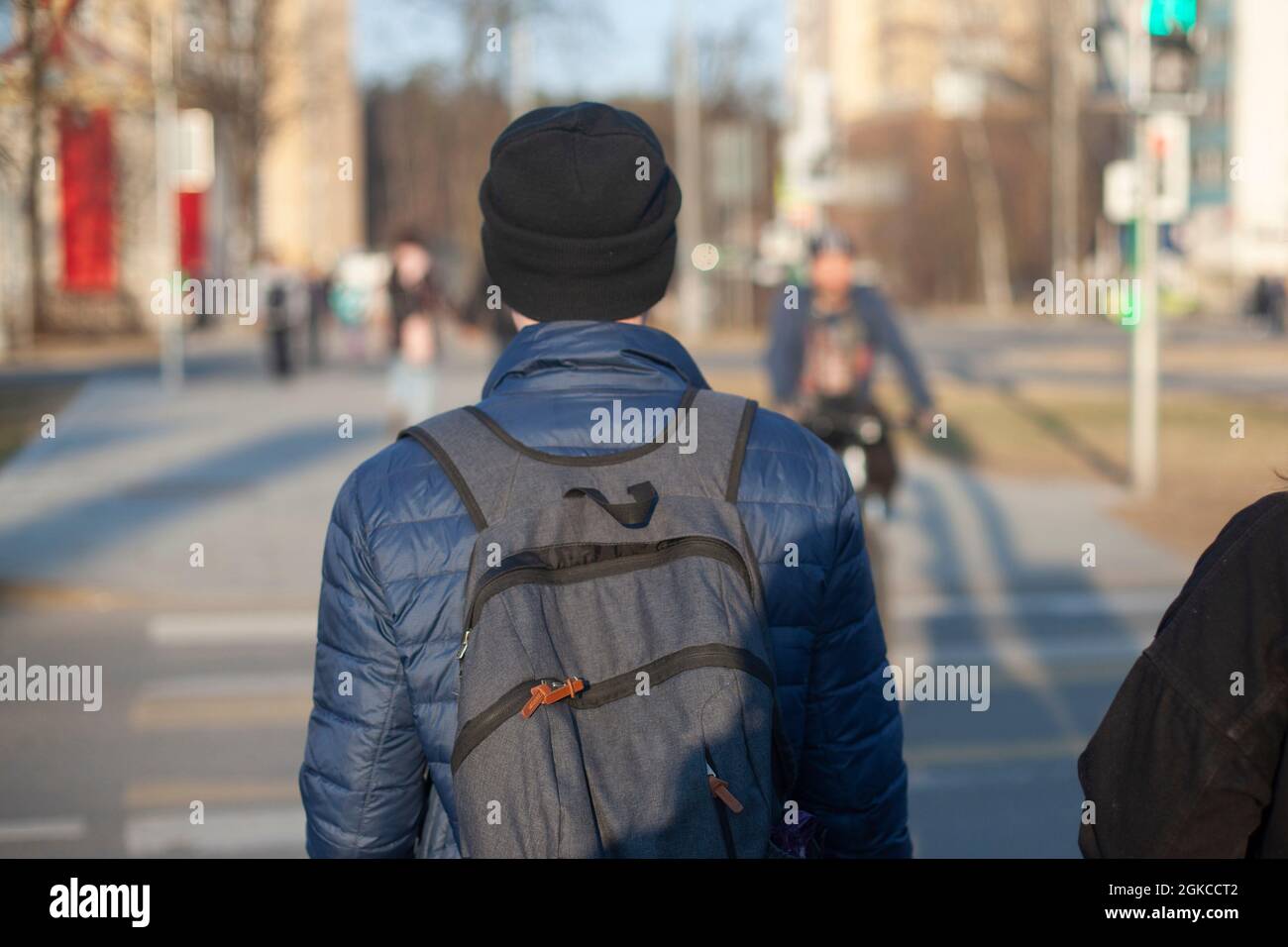 Teenage male back backpack hi-res stock photography and images - Alamy
