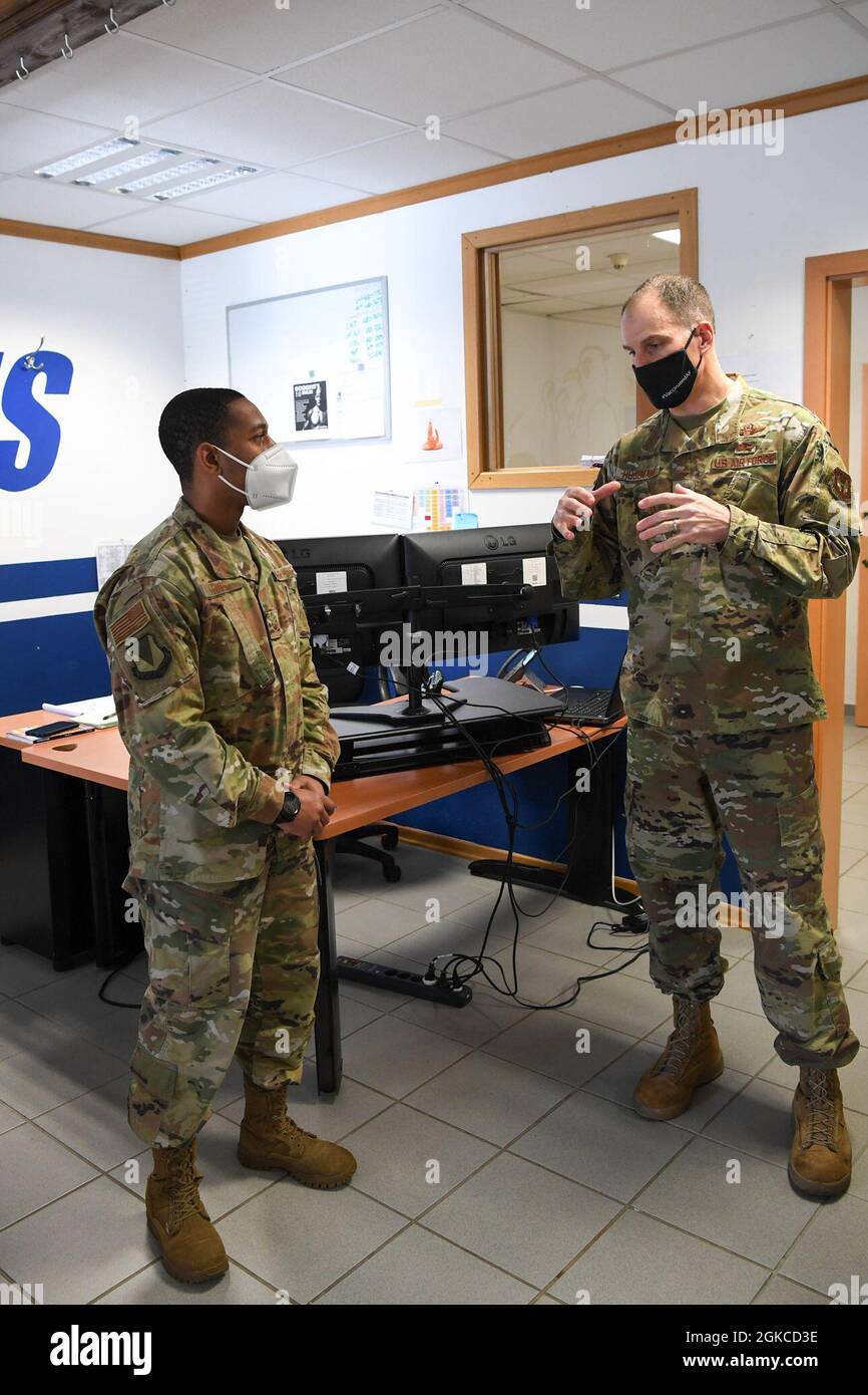 U.S. Air Force Tech. Sgt. Dorian Lewis, left, 86th Airlift Wing Safety ...