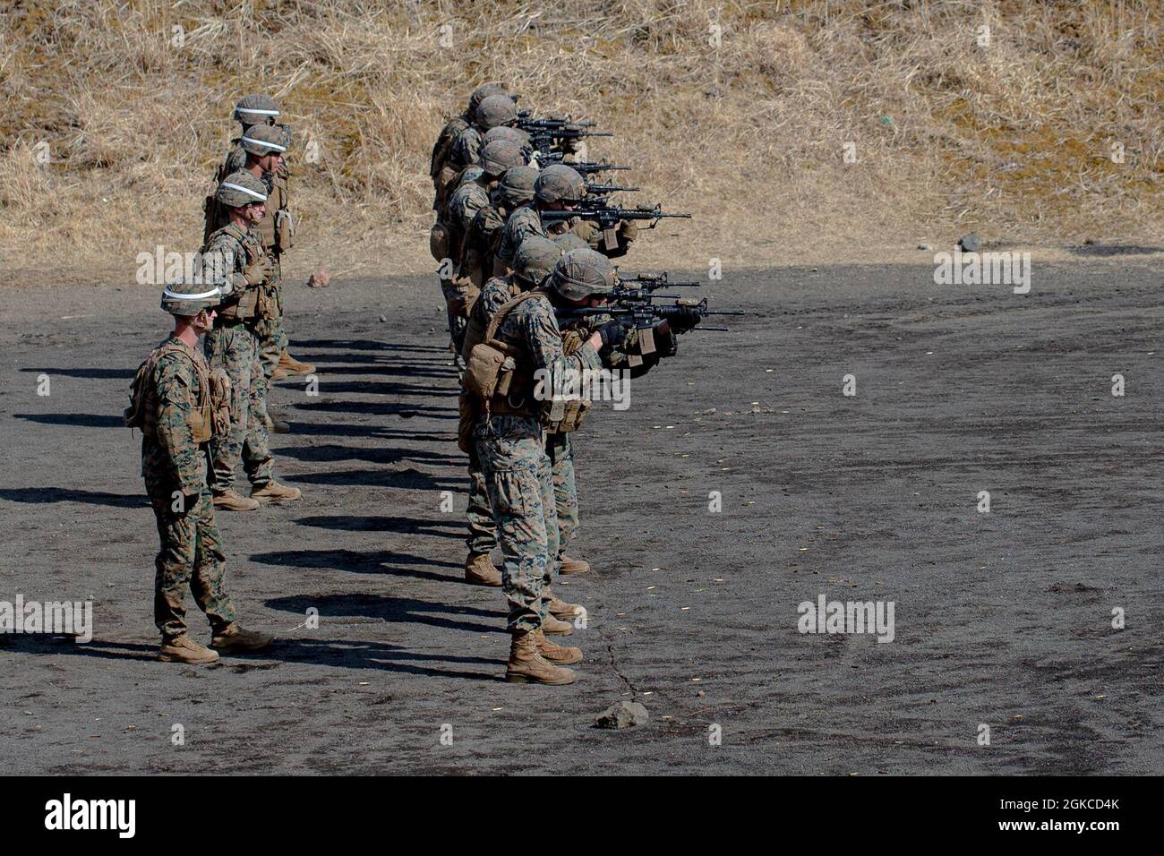 U.S. Marines with Echo Battery, Battalion Landing Team 3/4, 31st Marine ...