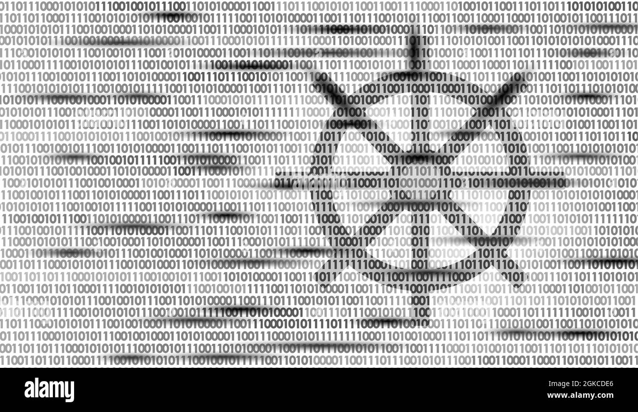 Wheel Helm On Container Computer Developer App Concept Business Digital Open Source Program