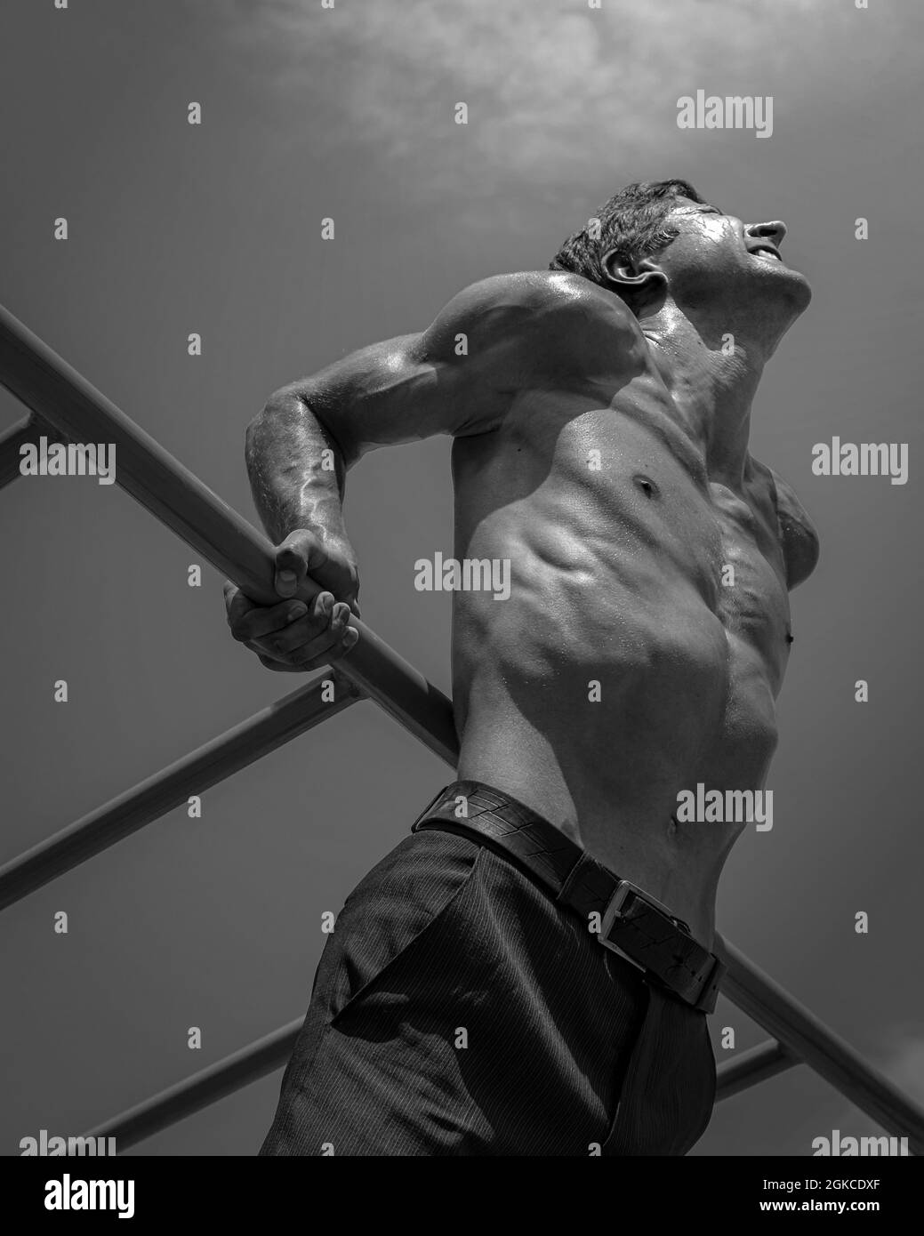 Park workout Black and White Stock Photos & Images - Alamy