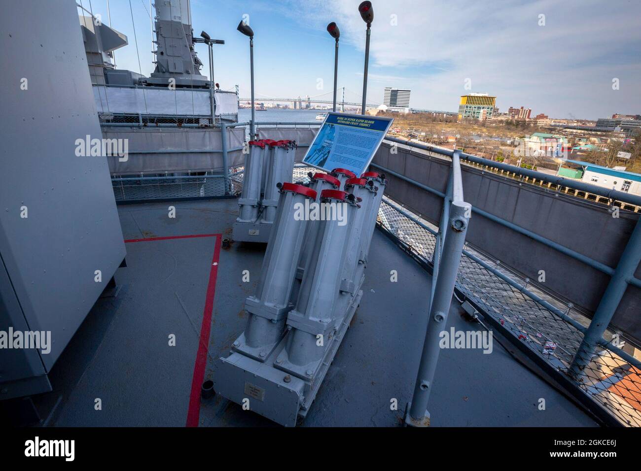 Mark 36 Super Rapid Bloom Offboard Chaff countermeasure launchers on ...