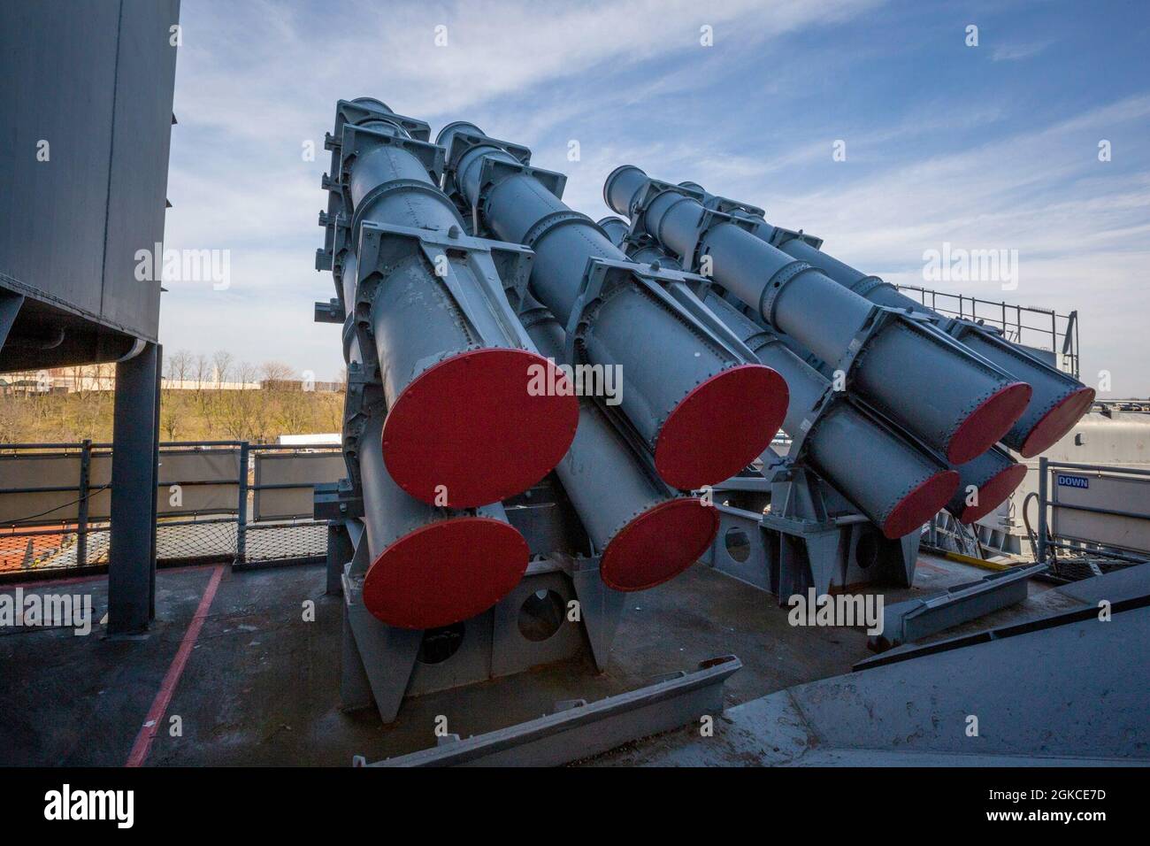 Four harpoon missile launchers hi-res stock photography and images - Alamy