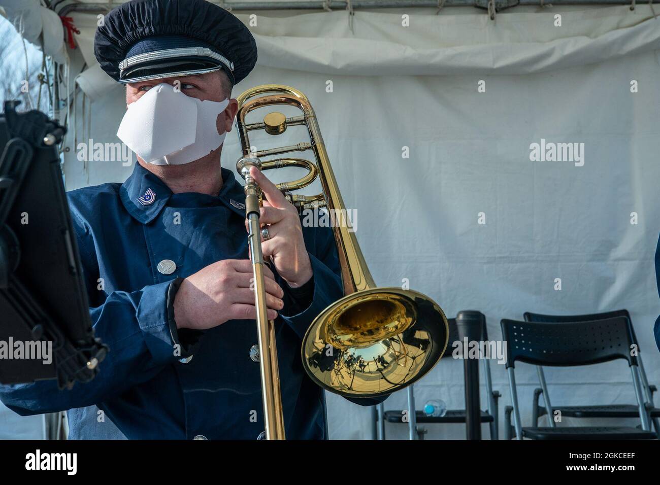 TSgt Michael Mannella, a trombonist for the Air Force Band of the ...