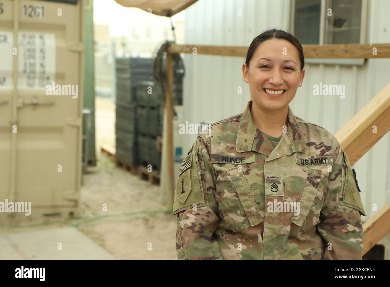U.S. Army Staff Sgt. Raquel Runde, automated logistical specialist with ...