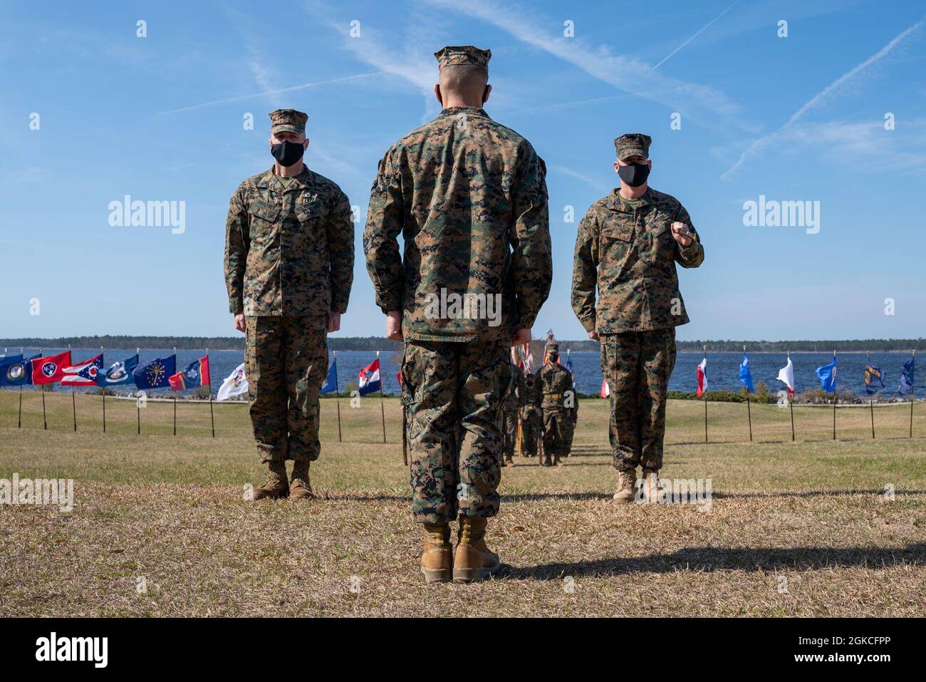 U.S. Marine Corps Sgt. Maj. William J. Gwaltney, Col. George Markert ...