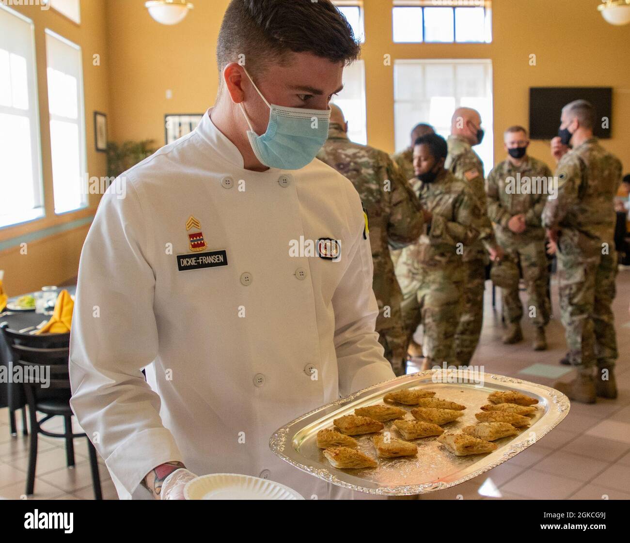 Sgt. Joseph Dickie-Fransen, A Culinary Specialist, serves vegetarian ...