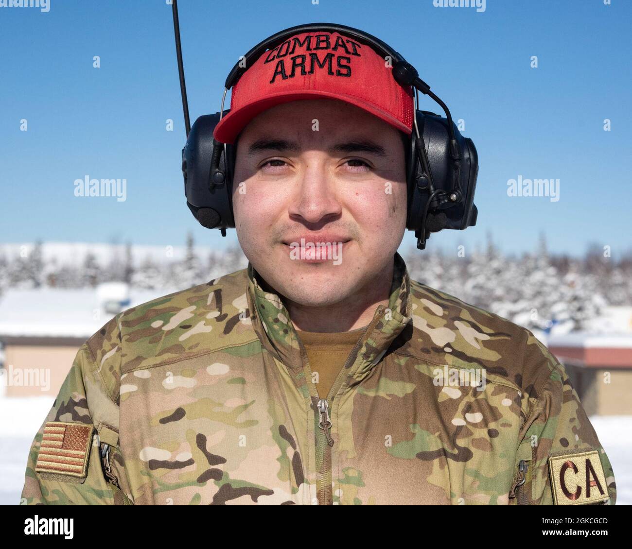 U.S. Air Force Senior Airman Maynor Morataya, a combat arms instructor ...
