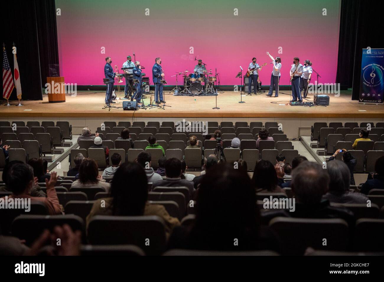 Members of the Air Force Band of the Pacific introduces themselves to ...