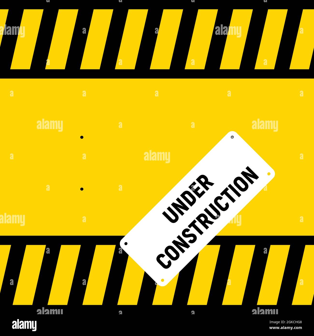 Under construction design tape warning banner, website development ...