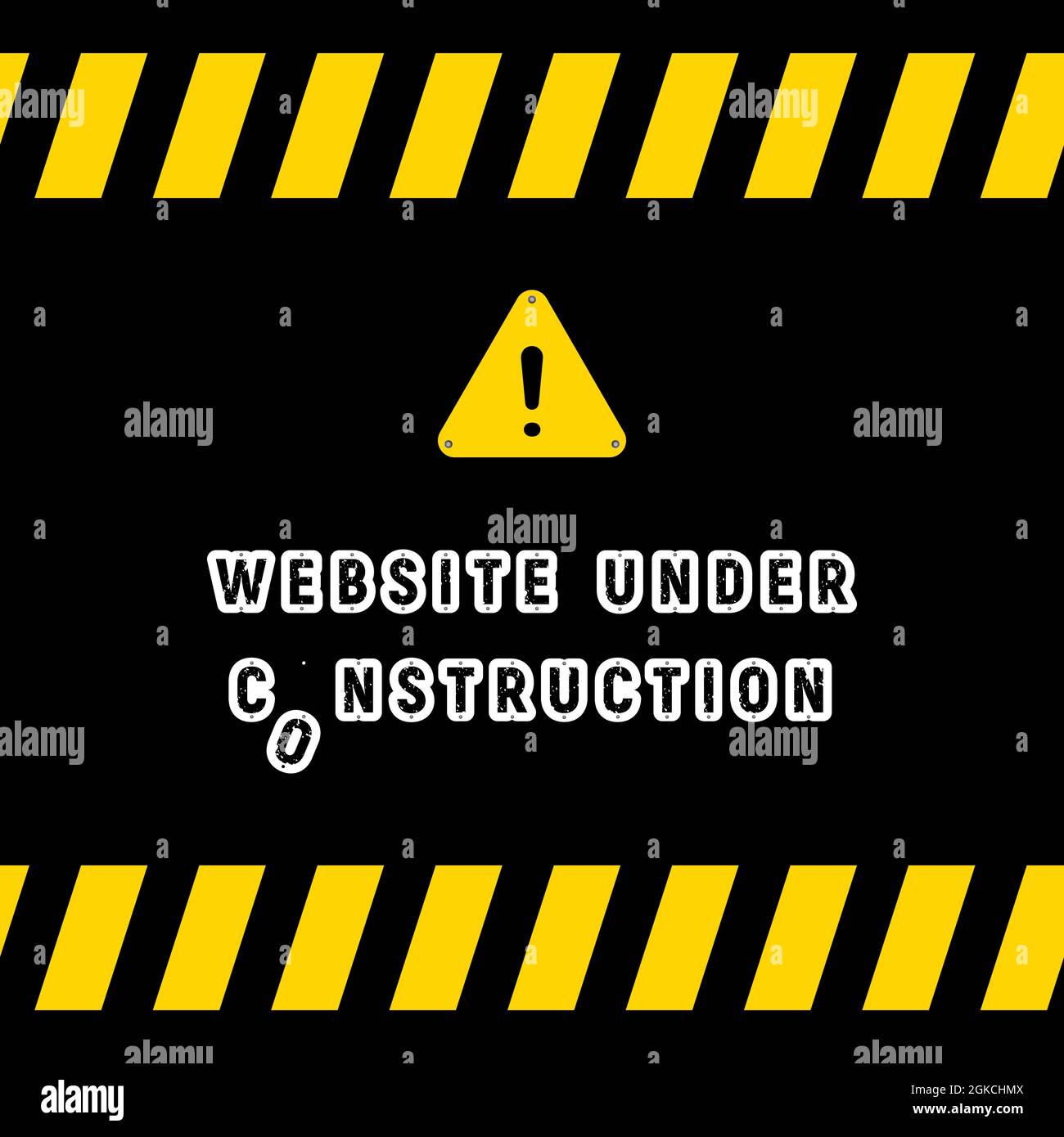 Under construction design tape warning banner, website development ...