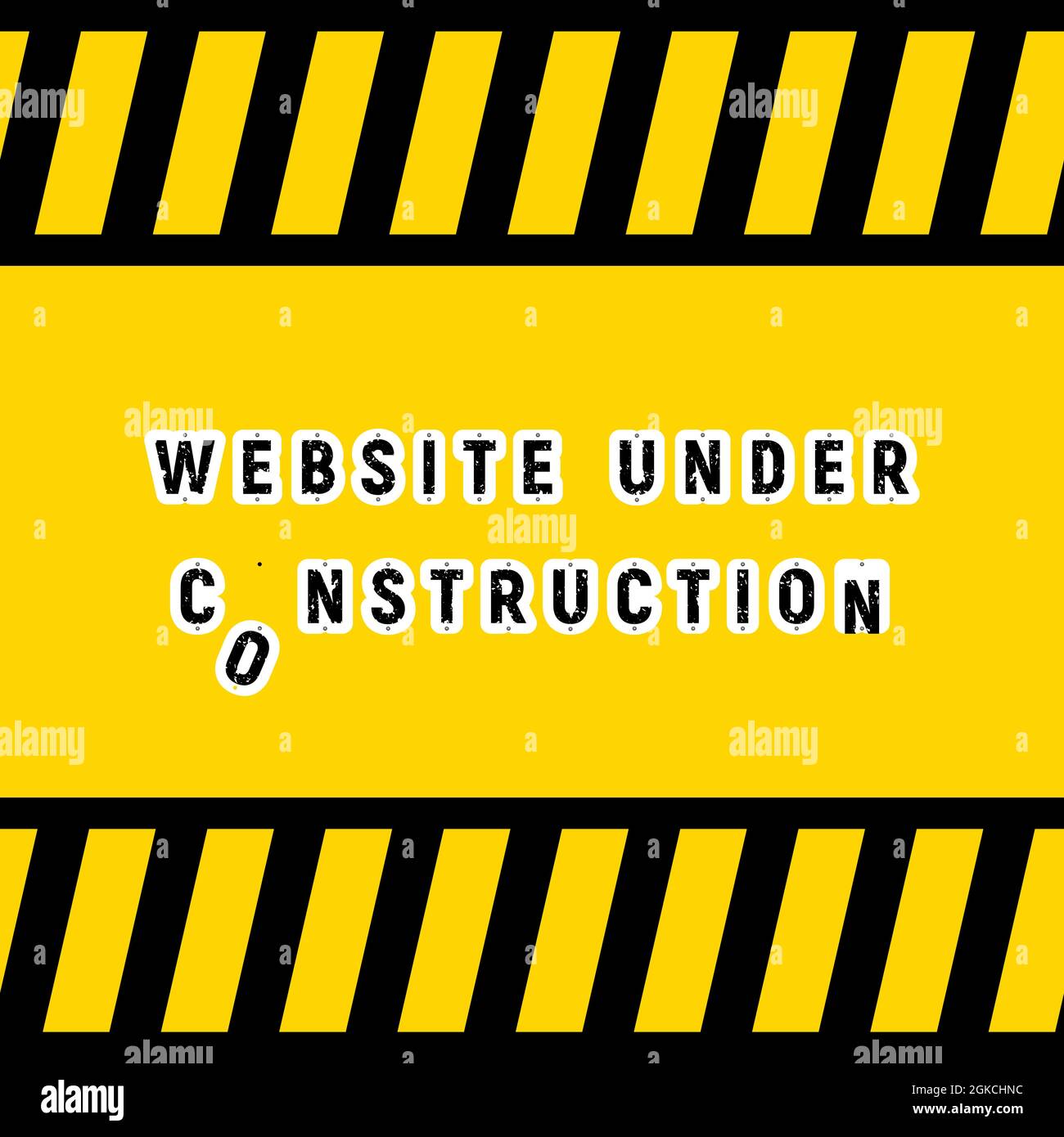 Under construction design tape warning banner, website development ...