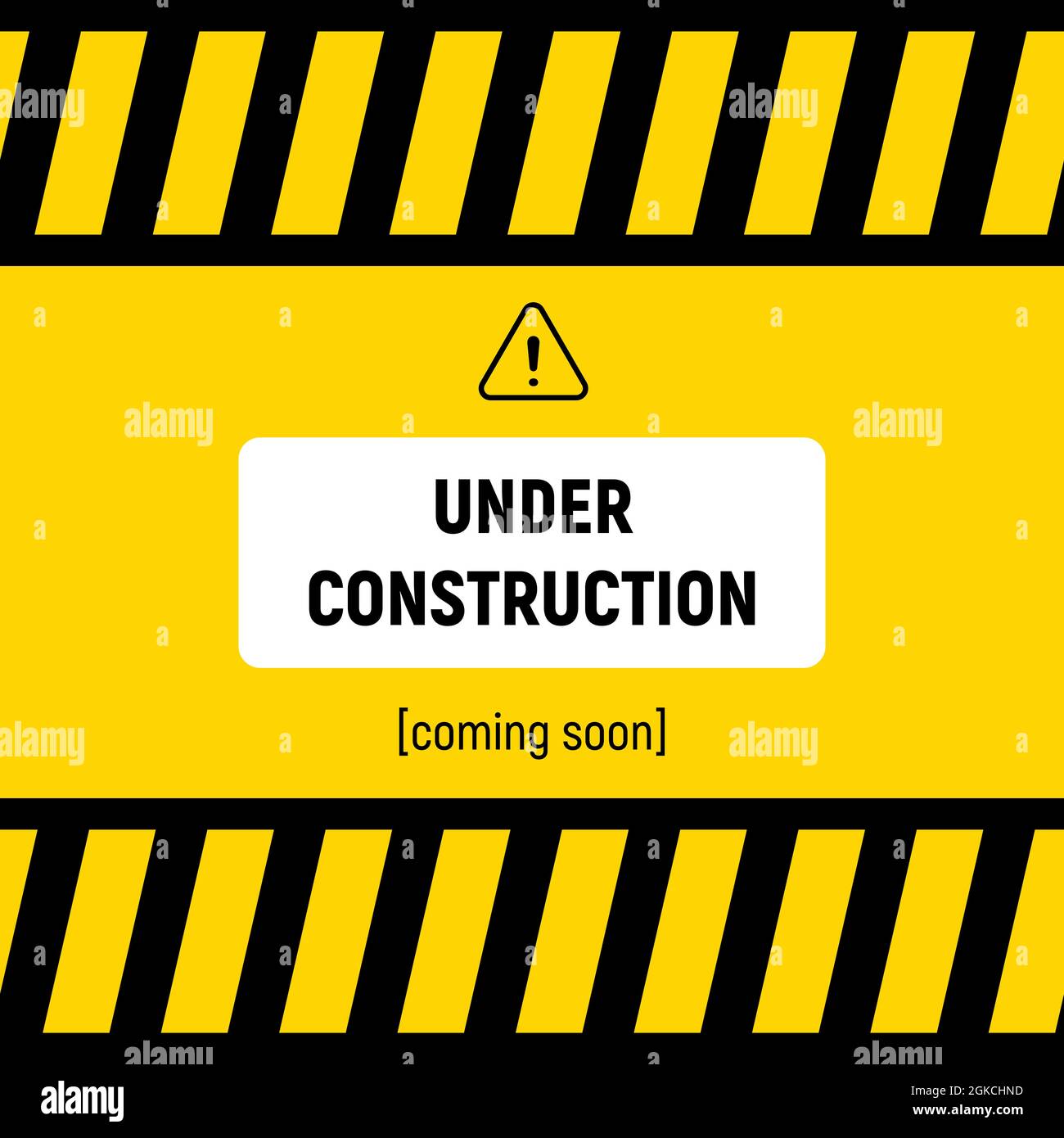 Under construction design tape warning banner, website development ...