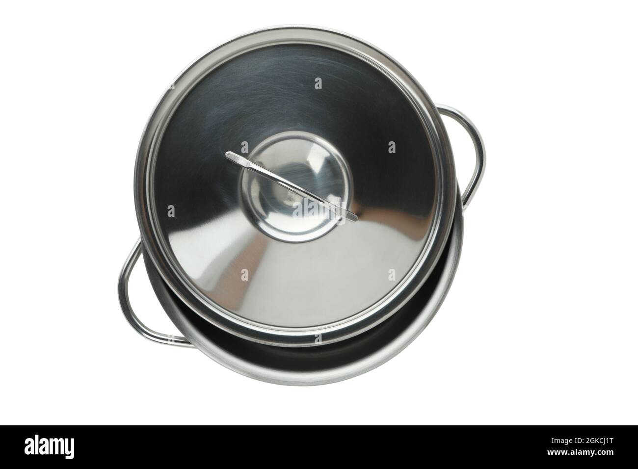 Empty metal pot isolated on white background Stock Photo - Alamy