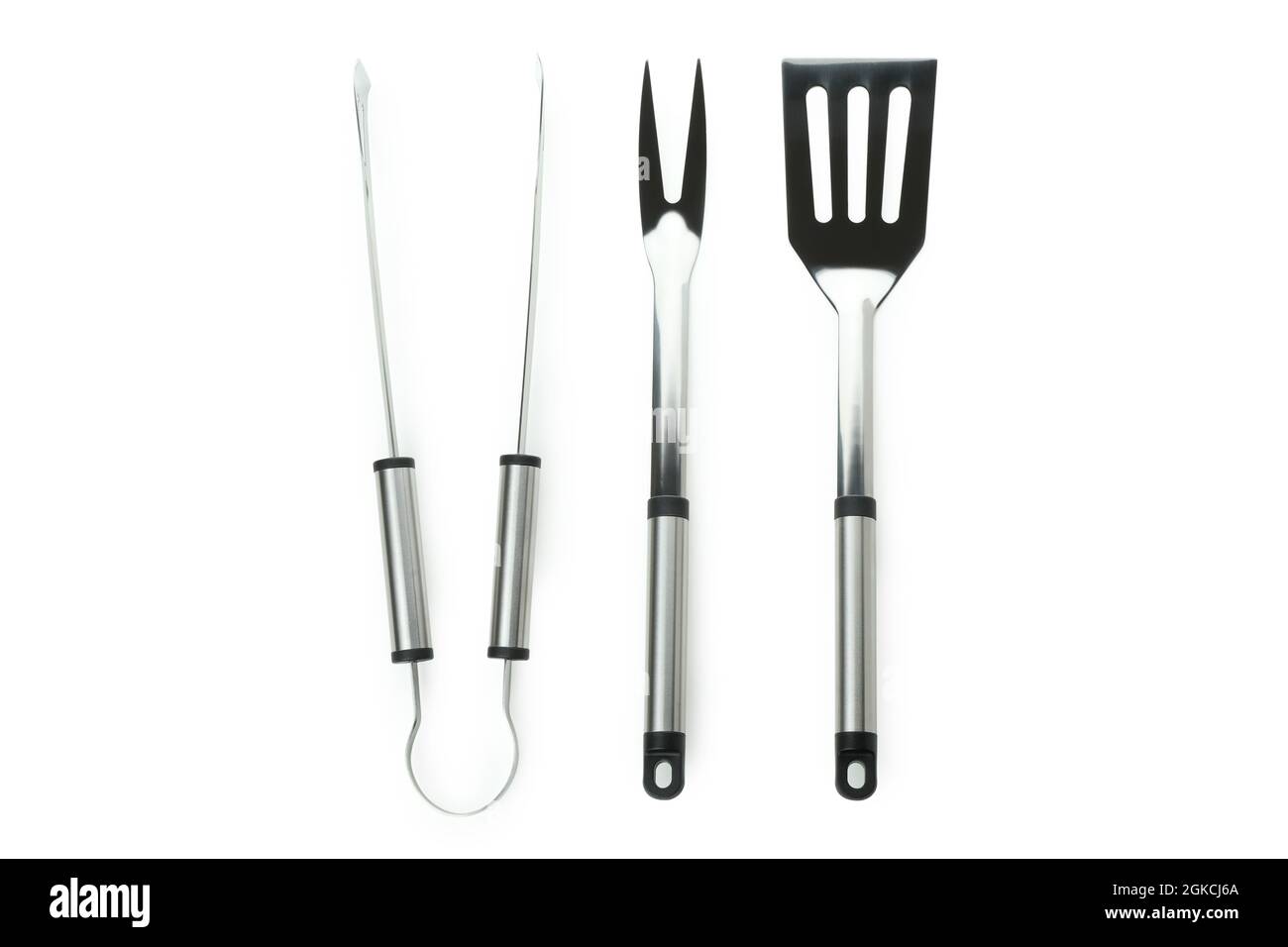 Metal kitchen utensils isolated on white background Stock Photo - Alamy