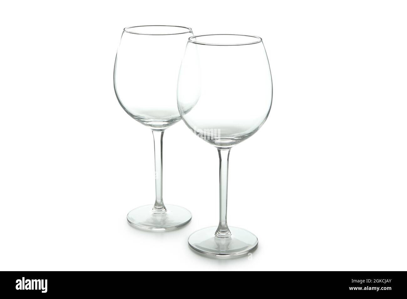 Empty wine glasses isolated on white background Stock Photo - Alamy