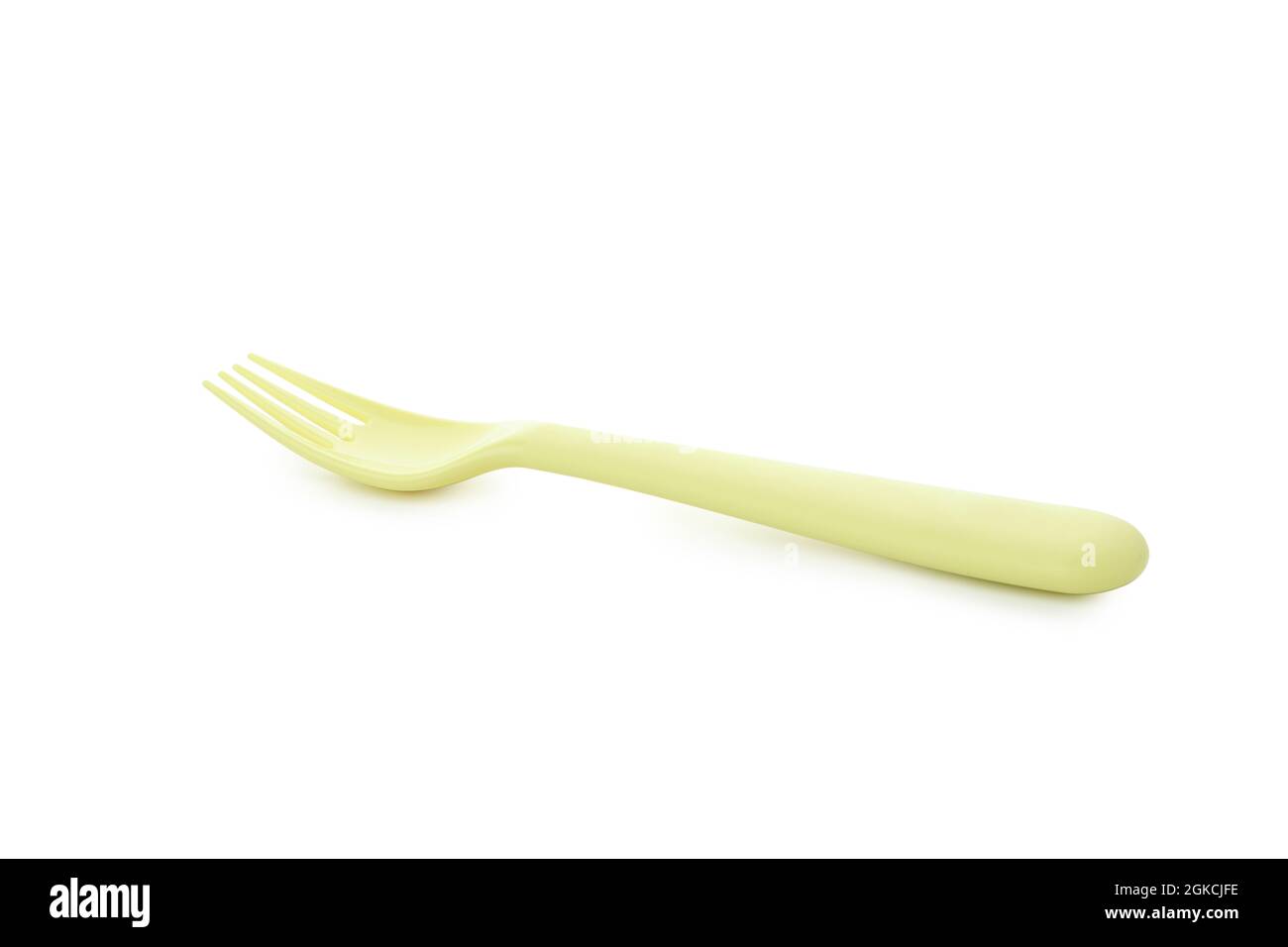 Single plastic fork isolated on white background Stock Photo - Alamy