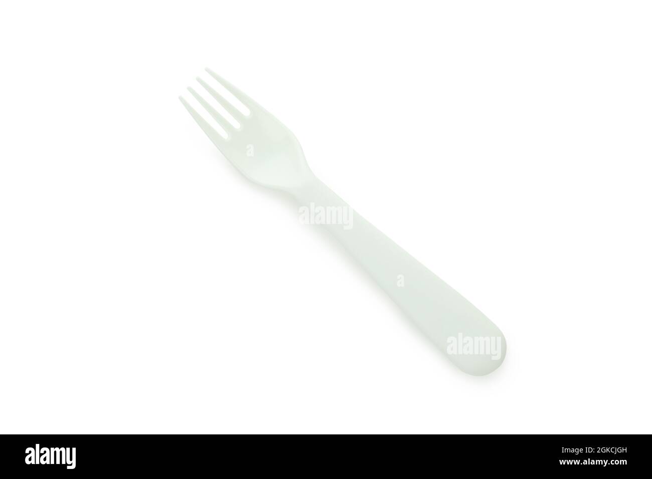 Single plastic fork isolated on white background Stock Photo - Alamy