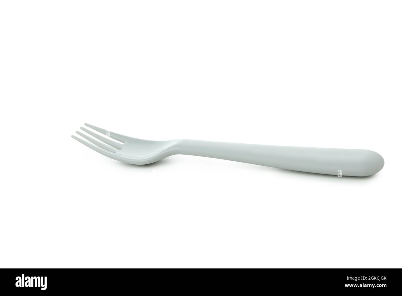 Single plastic fork isolated on white background Stock Photo - Alamy
