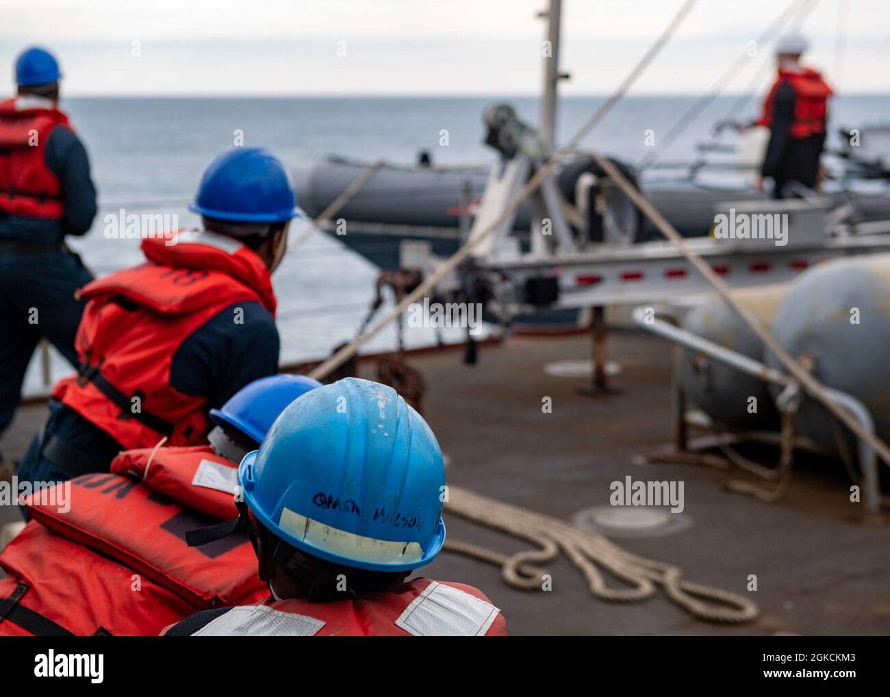 210313-N-NQ285-1025 ATLANTIC OCEAN (March 13, 2021) Sailors assigned to ...