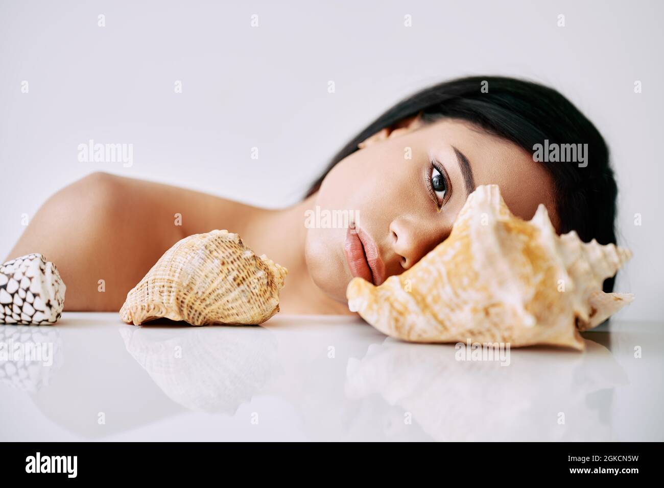 Fashion portrait of beautiful african american woman with different ...