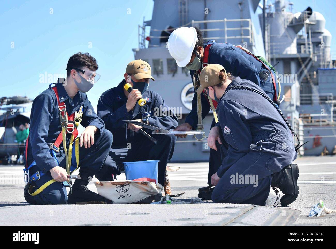 SAGAMI WAN BAY, Japan (March 14, 2021) - Sailors prepare to conduct ...