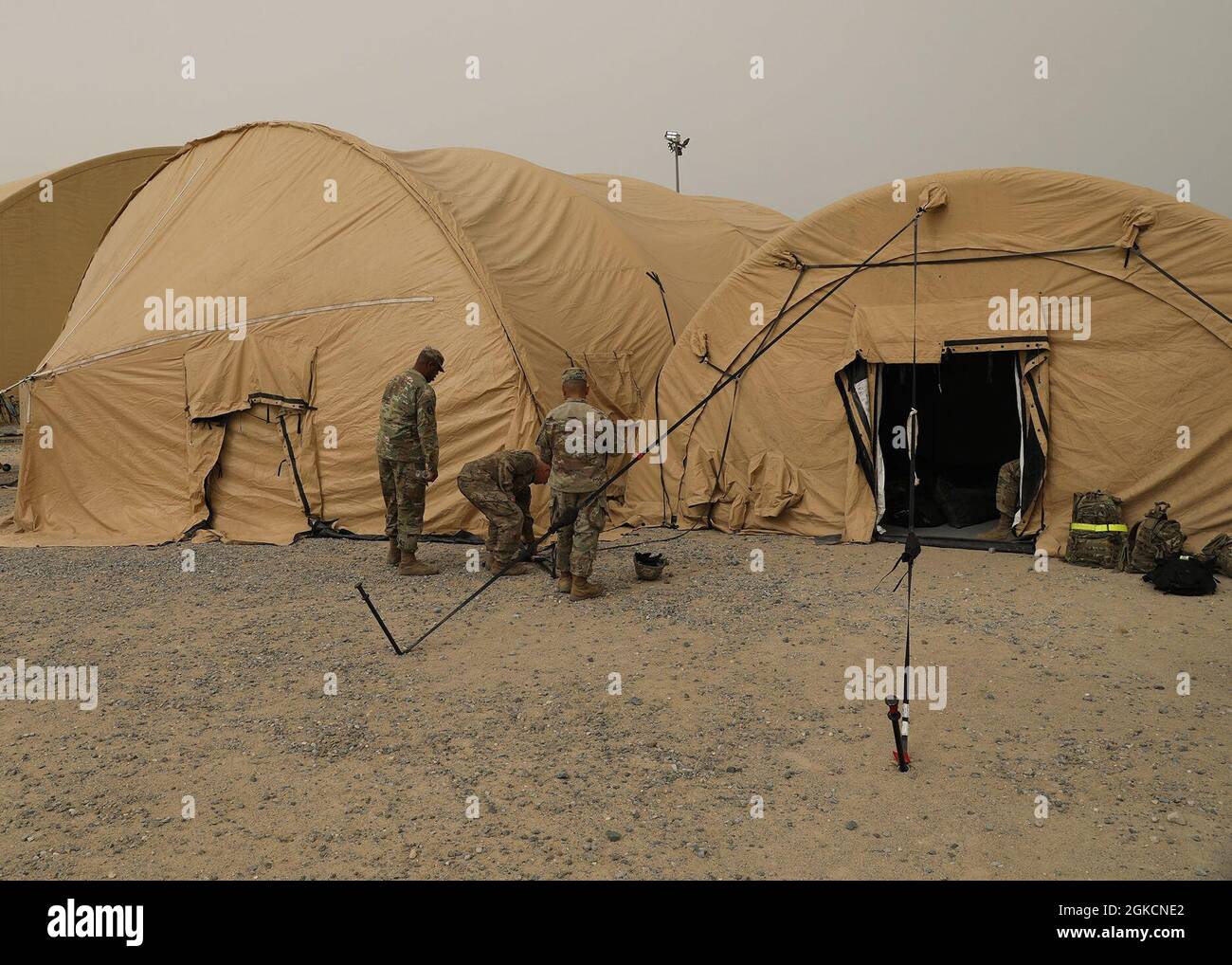 Army Reserve Soldiers deployed to Camp Arifjan, Kuwait, with the 310th ...