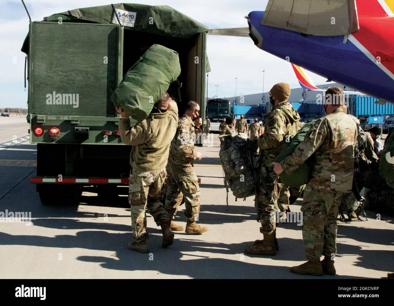 Soldier Getting On Plane