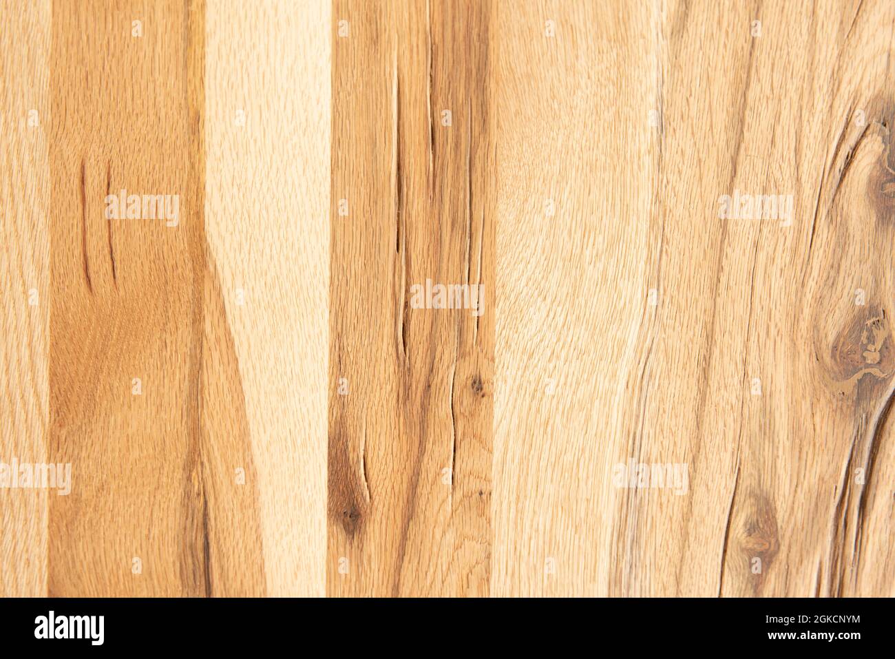 Table top made of prestressed planks in various shades of color with ...