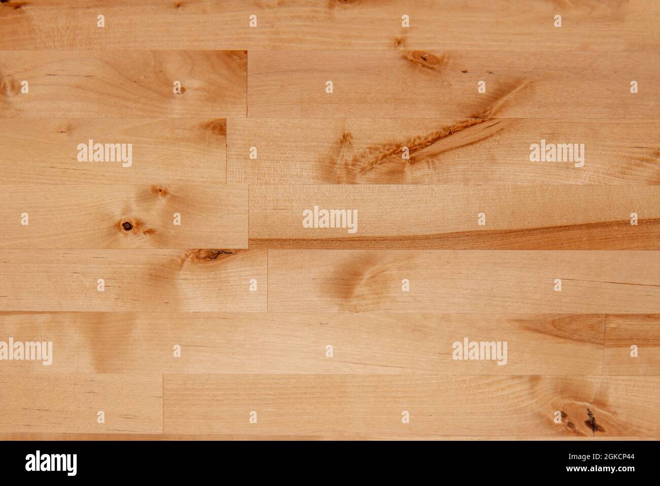 glued beech slat board with transparent varnish application. Wooden ...