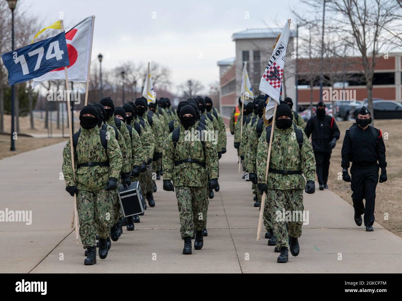 A recruit division marches in formation at Recruit Training Command ...