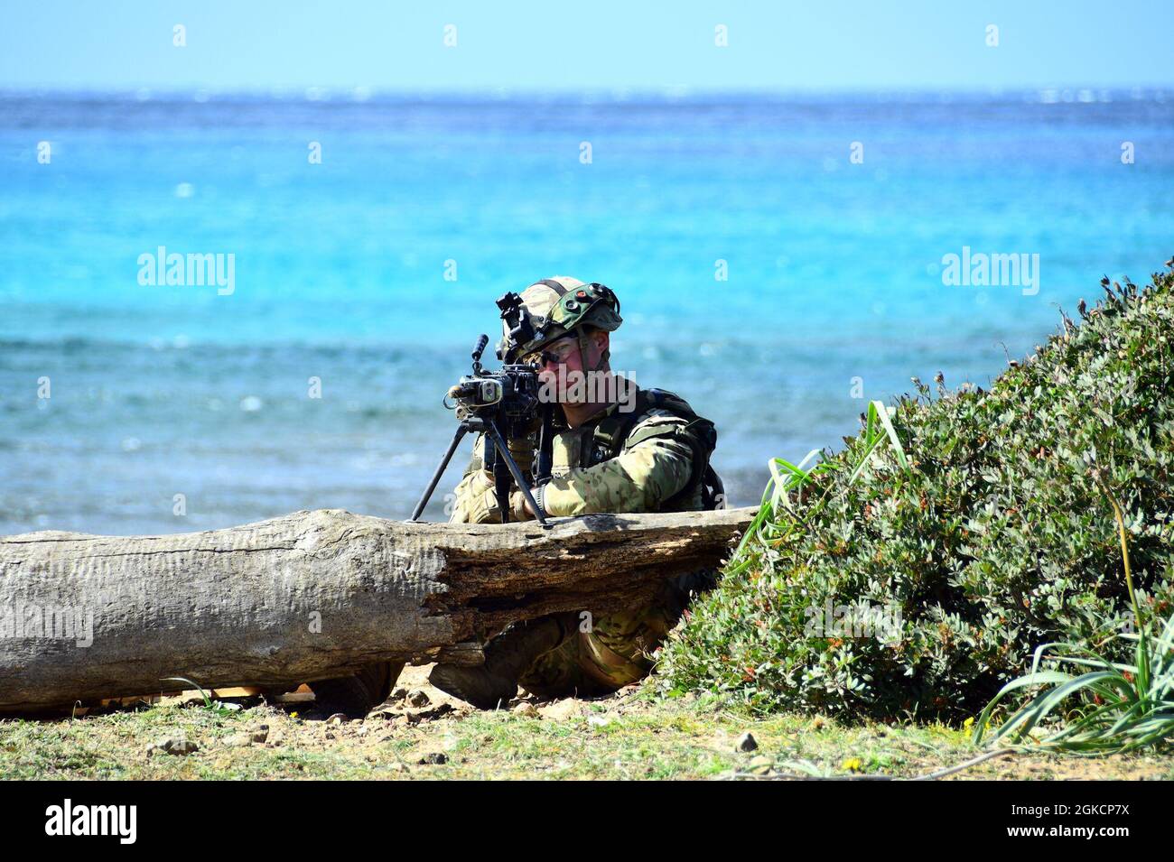 U.S. Army paratrooper assigned to Legion Company, 1-503rd Infantry ...