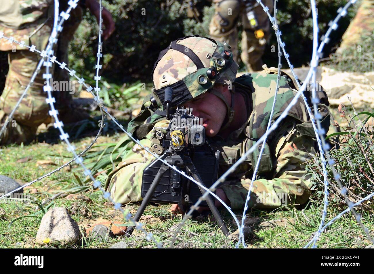 U.S. Army paratrooper assigned to Legion Company, 1-503rd Infantry ...