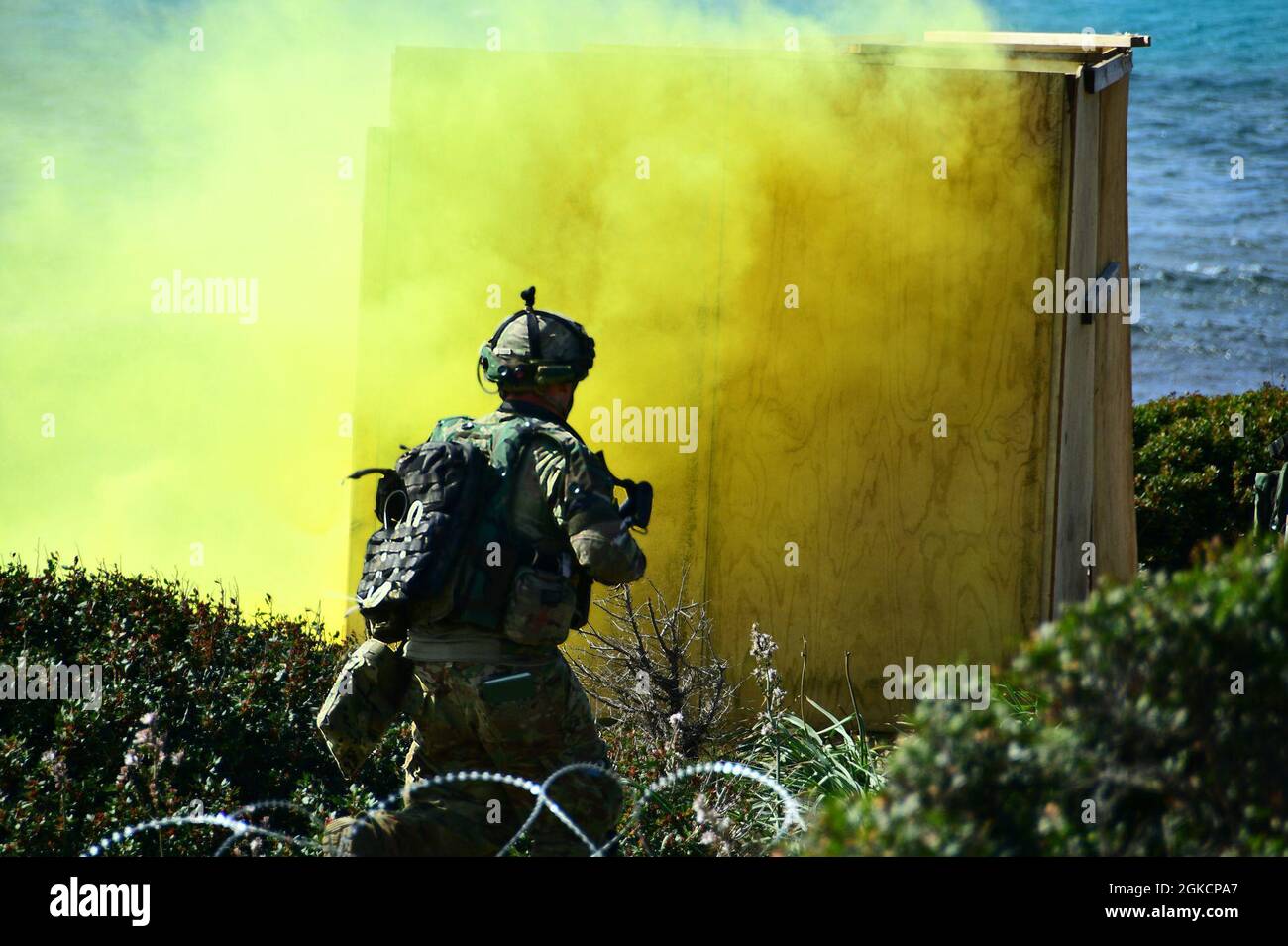 U.S. Army paratrooper assigned to Legion Company, 1-503rd Infantry ...