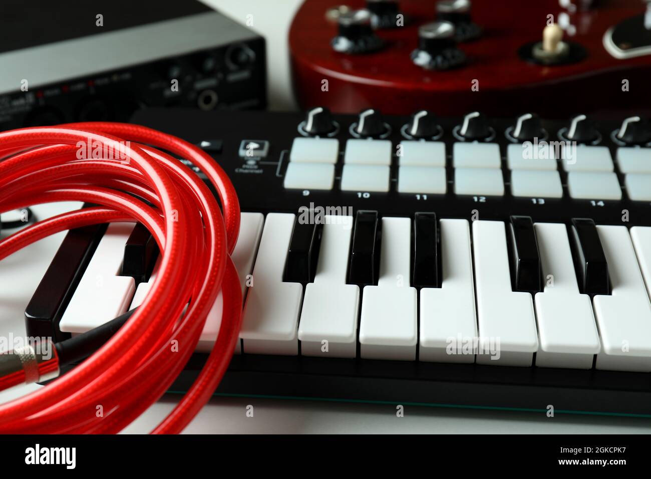 Set of different musical instruments on white background Stock Photo ...