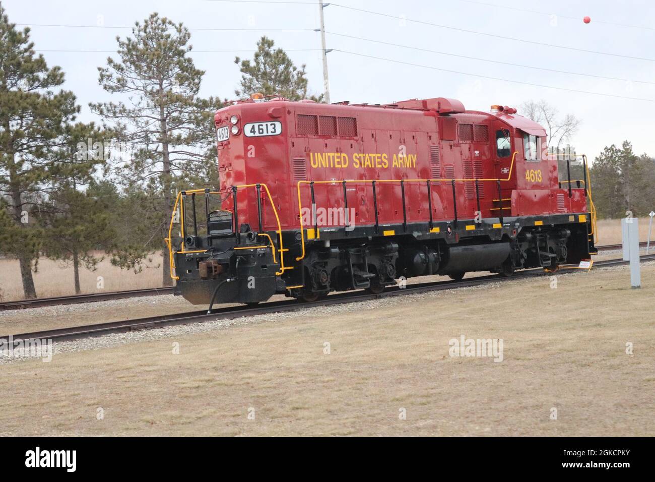A U.S. Army locomotive used as part of rail operations is shown March ...