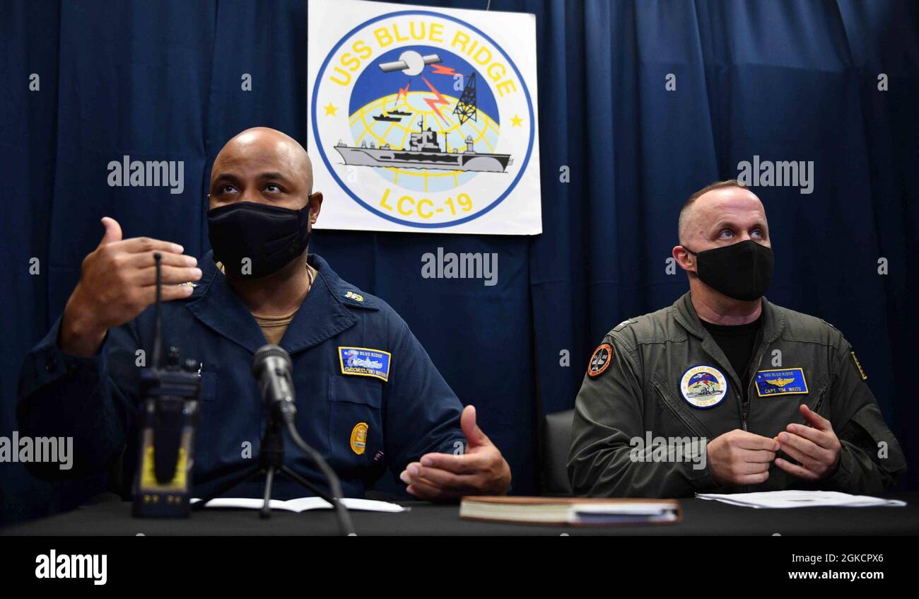 PACIFIC OCEAN (March 15, 2021) - U.S. 7th Fleet flagship USS Blue Ridge ...